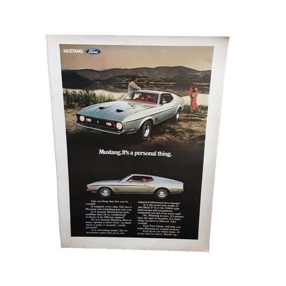Ford Mustang | Art | 971 Ford Mustang Mach 1 Car Original Print Ad 7s ...